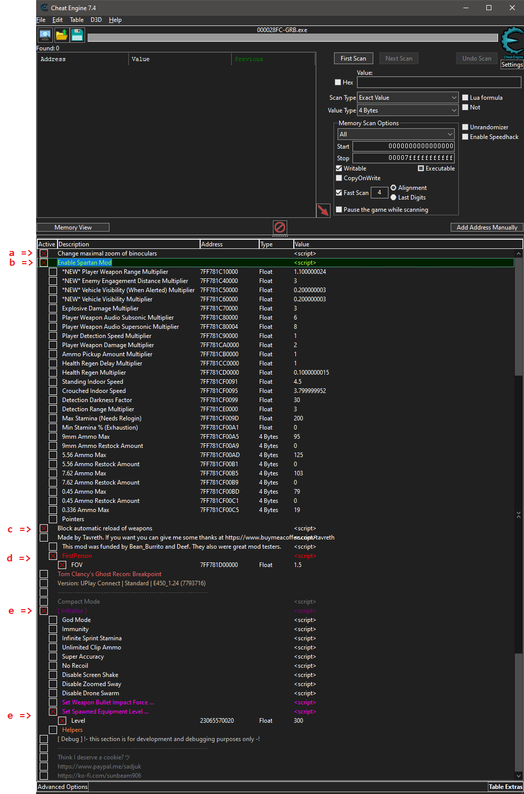 CE files for Ghost Recon: Breakpoint